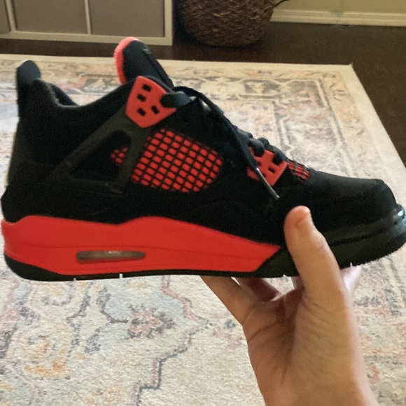 Jordan | Shoes | Jordan 4s Red Thunder Size 45 Big Boy Youth In Good ...